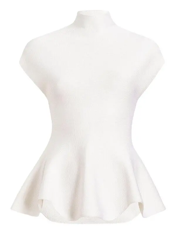Khaite Andra Peplum Top - White