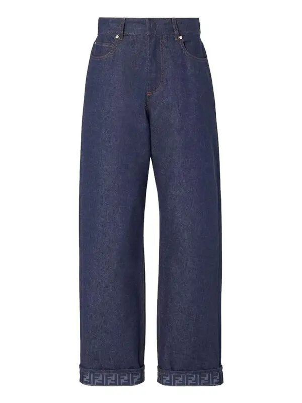 Fendi Ff Reverse Denim Jeans - Blue
