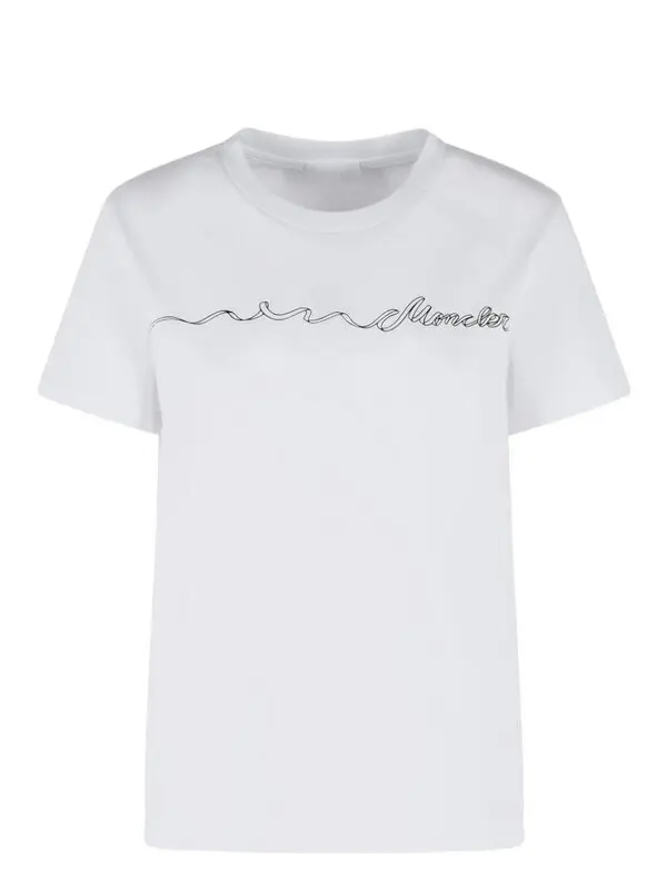 Moncler Logo Cotton T-shirt - White