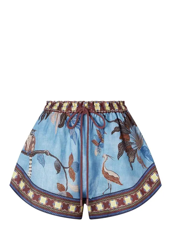 ALEMAIS Georgie Printed Linen Shorts - Multi