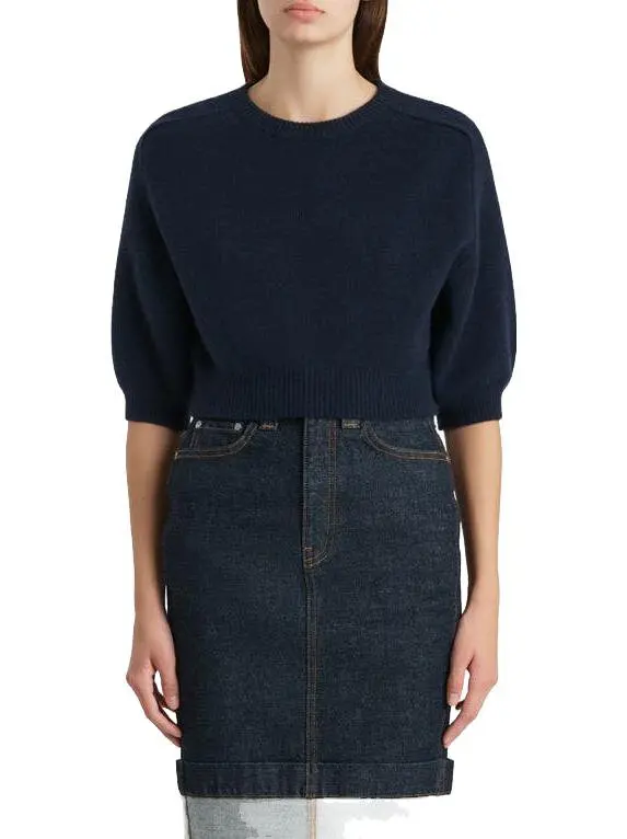 Khaite Lorelai Wool & Cashmere Blend Sweater - Midnight Navy