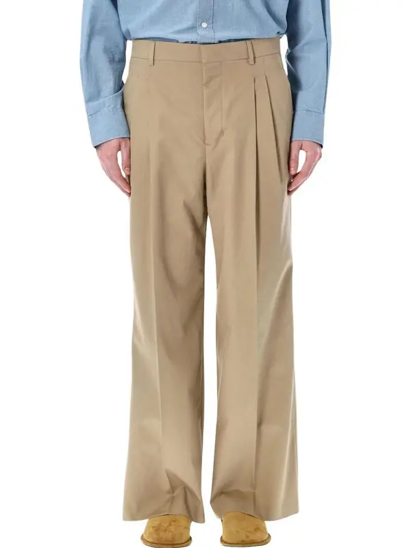 Ami Wide Leg Trousers - Beige