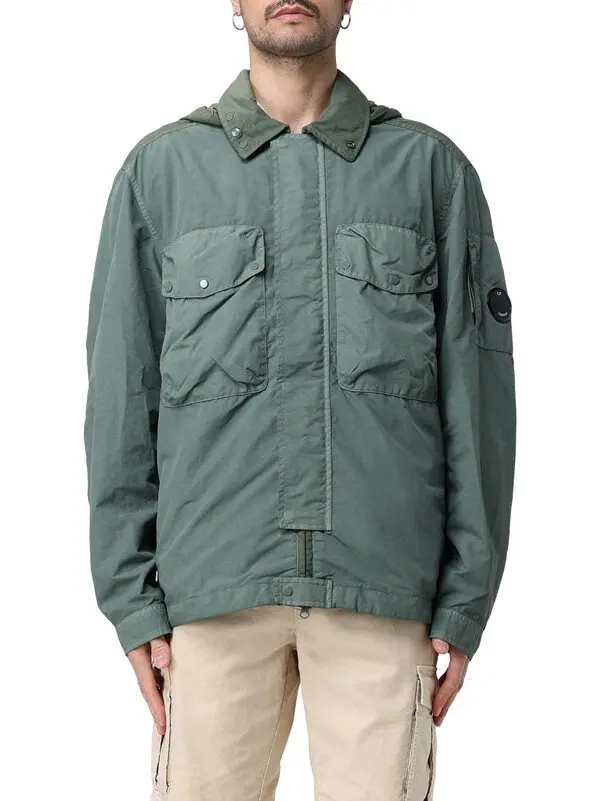 C.P. COMPANY Technical Fabric Windbreaker Jacket - Green
