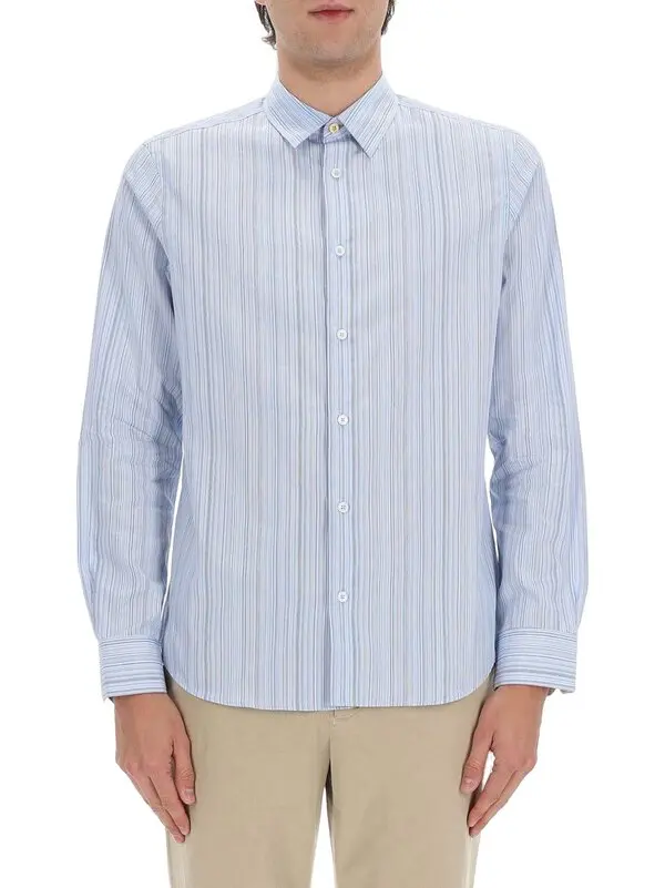 Paul Smith Striped Cotton Shirt - Blue