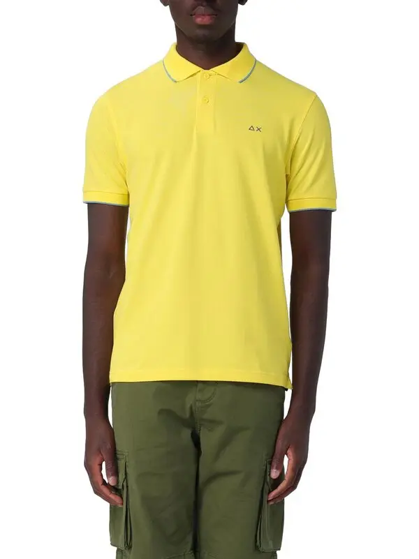 SUN 68 Cotton Polo Shirt - Yellow