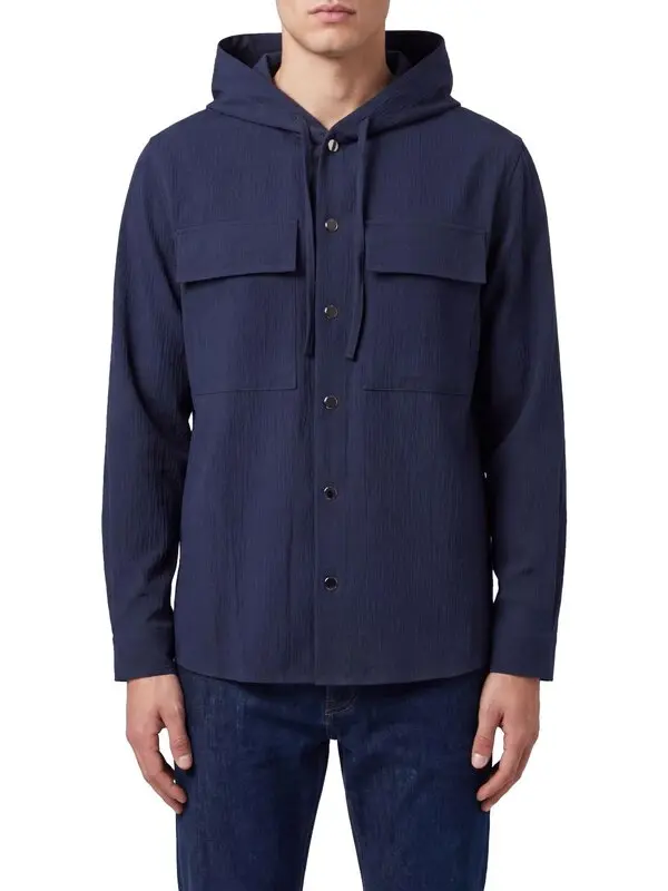 PAOLO PECORA Hooded Jacket - Navy