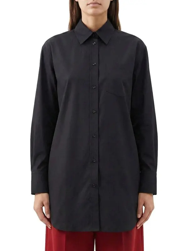 Sportmax Pleated Cotton Blend Shirt - Black