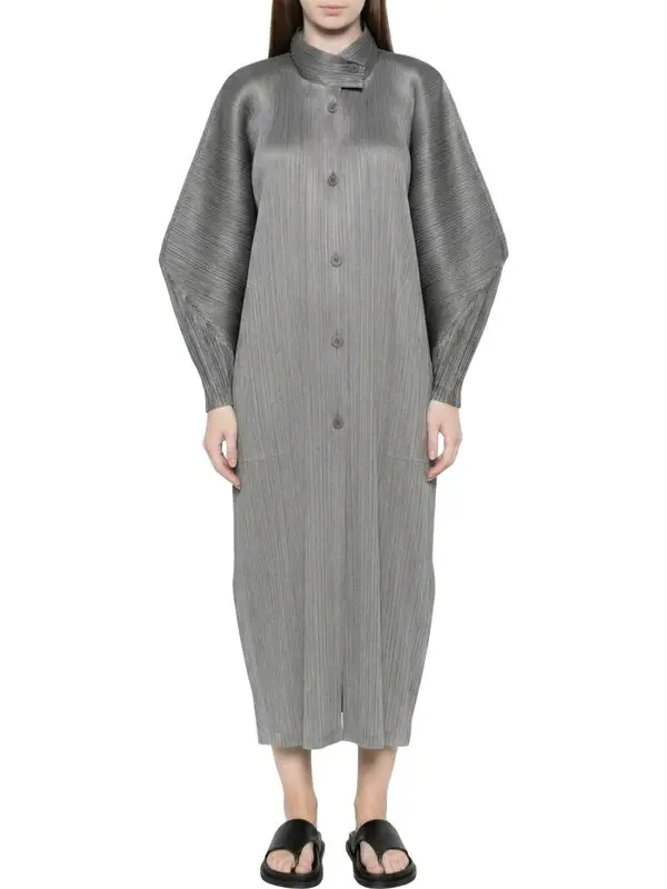 Issey Miyake Pleated Coat - Grey