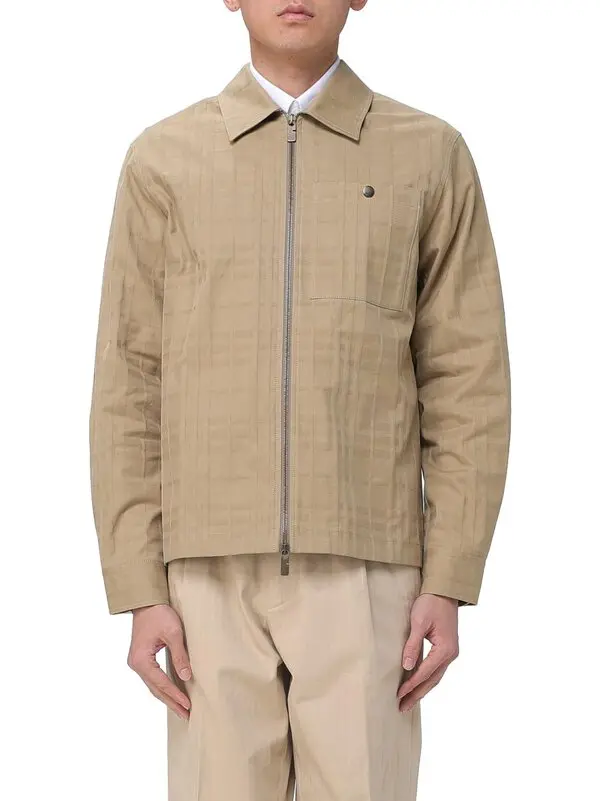 Burberry Zip-up Textured Jacket - White
