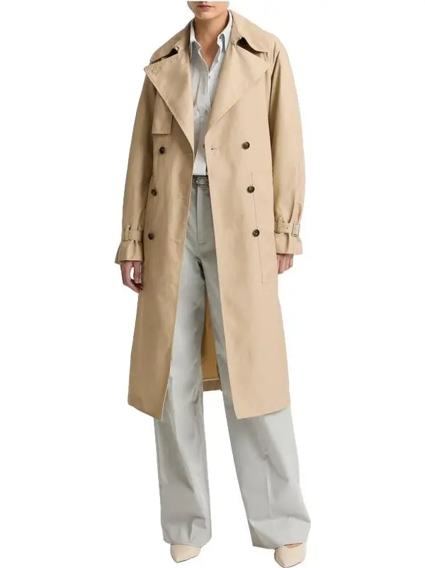 Vince Fine Cotton-blend Twill Trench Coat - Natural