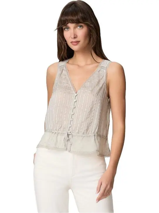 Paige Silk Sleeveless Top - Stripe