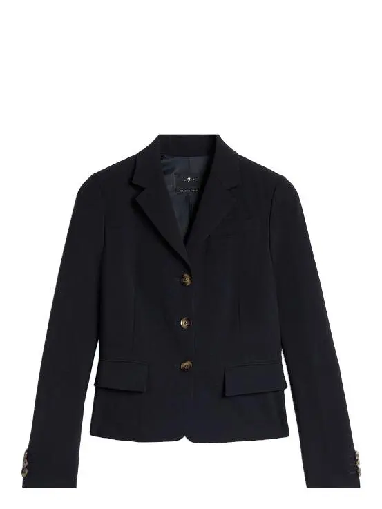 7 For All Mankind Fitted Wool-blend Blazer - Blue / Navy