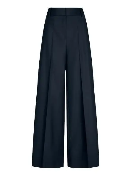 Oscar De La Renta Wide-leg Wool-blend Trousers - Red