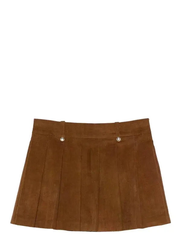 Maje Corduroy Mini Skirt - Brown
