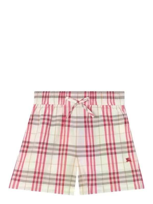 Burberry Check Cotton Shorts - Neutrals