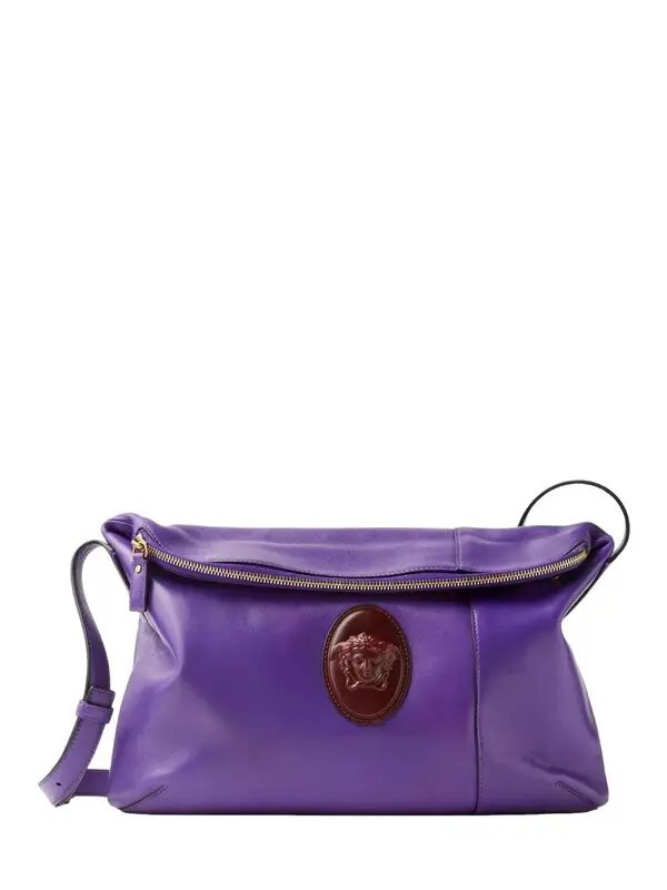 Versace Lou Nappa Shoulder Bag - Purple