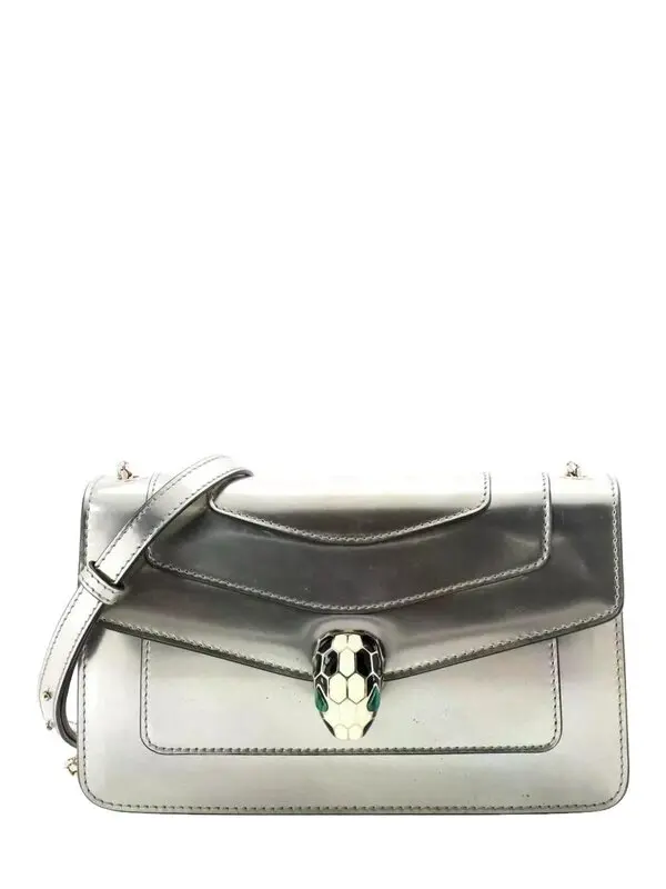 BVLGARI Serpenti Forever Leather Small Shoulder Bag - Metallic