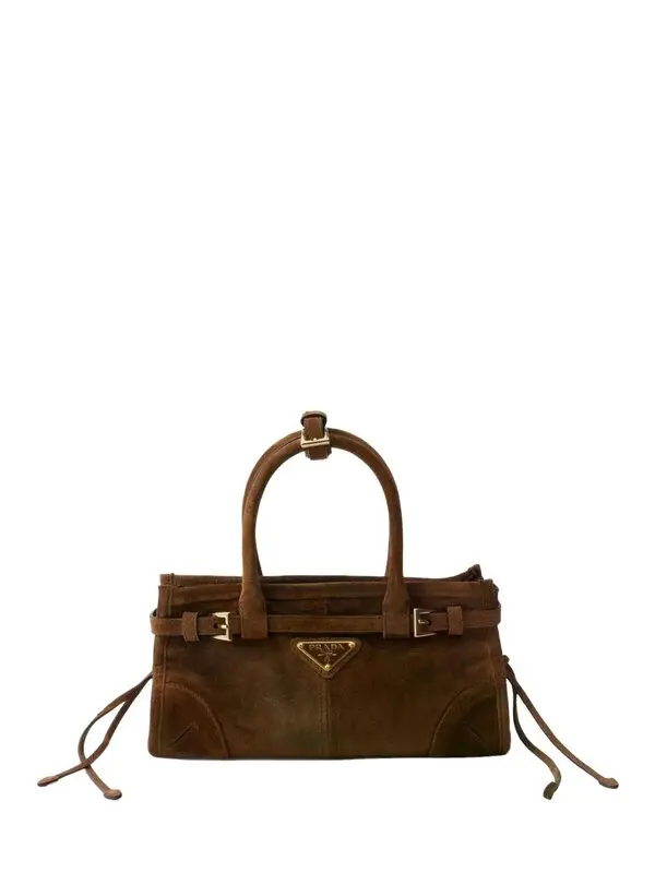 Prada Bonnie Suede Mini Handbag - Brown