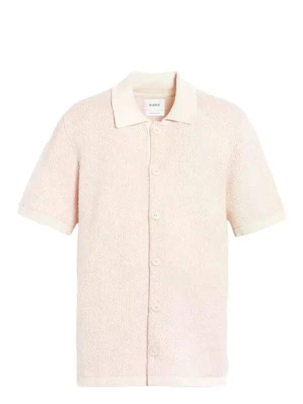 BARRIE Lightweight Cashmere Wool Polo Shirt - Pink