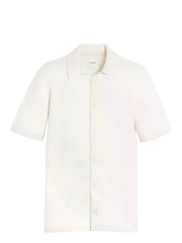 BARRIE Button Lightweight Polo Shirt - White