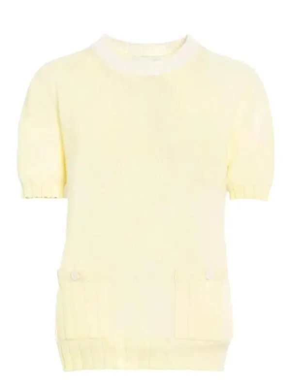BARRIE Ribbed Detailing Top - Yellow