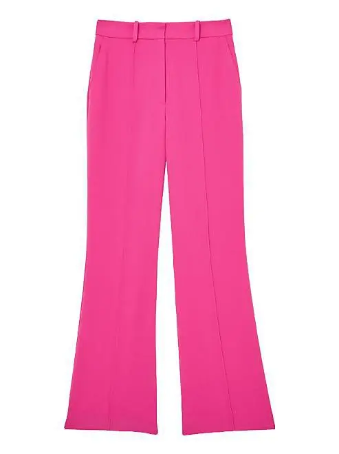 REISS Flared-leg Stretch-woven Trousers - Bright Pink