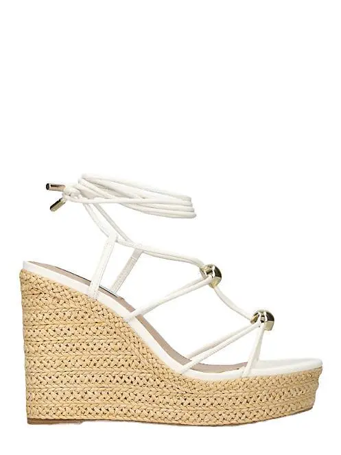 Steve Madden Tulym Faux-leather Wedge Sandals - White