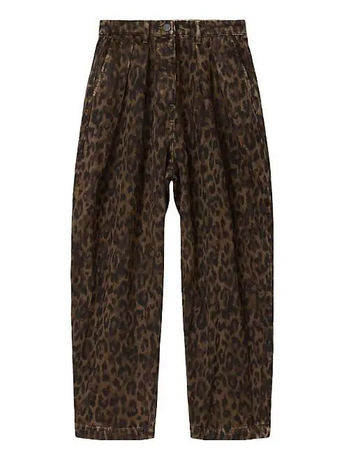 ALLSAINTS Becca Barrel-leg High-rise Trousers - Leppo Brown