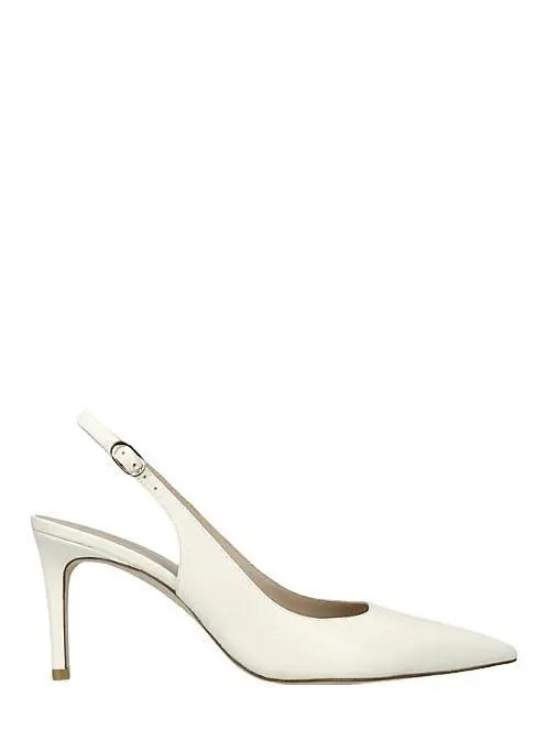 STUART WEITZMAN Power Leather Slingback Pumps - Cream