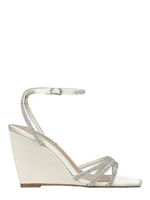 Steve Madden Aubri Satin Wedge Sandals - Cream