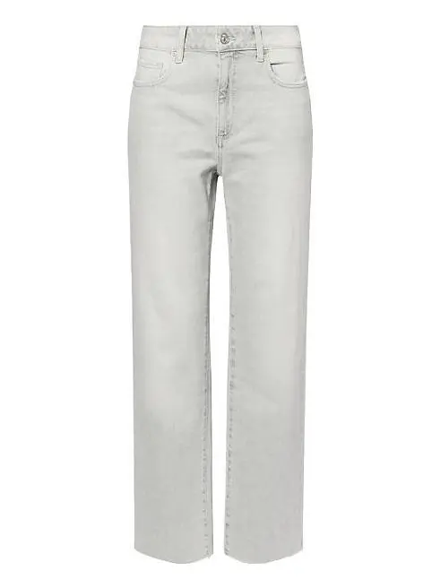 Paige Stevie Raw-hem Straight-leg Denim Jeans - Foggy Grey