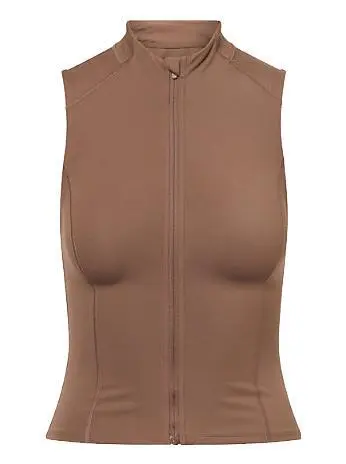 TALA Skinluxe Sleeveless Zipped Running Top - Cortado Brown