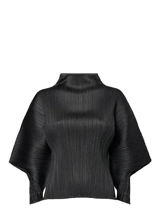 Issey Miyake Skyline Pleated Knitted Shirt - Black