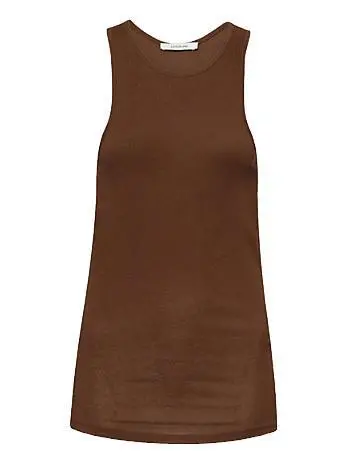 ENTIRE STUDIOS Muscle Scoop-neck Stretch-cotton Tank Top - Brunette