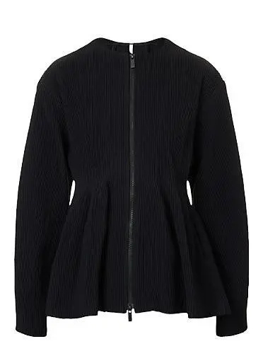 CFCL Hypha Peplum Zip Knitted Blouson Jacket - Black