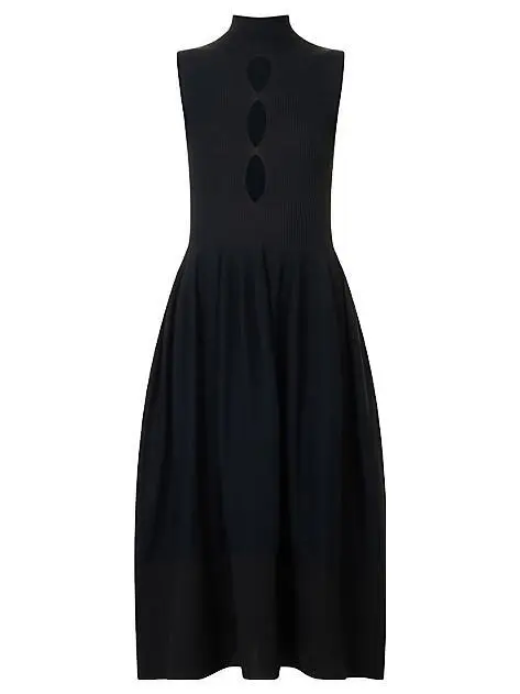 CFCL Rivulet Cut-out Knitted Midi Dress - Black