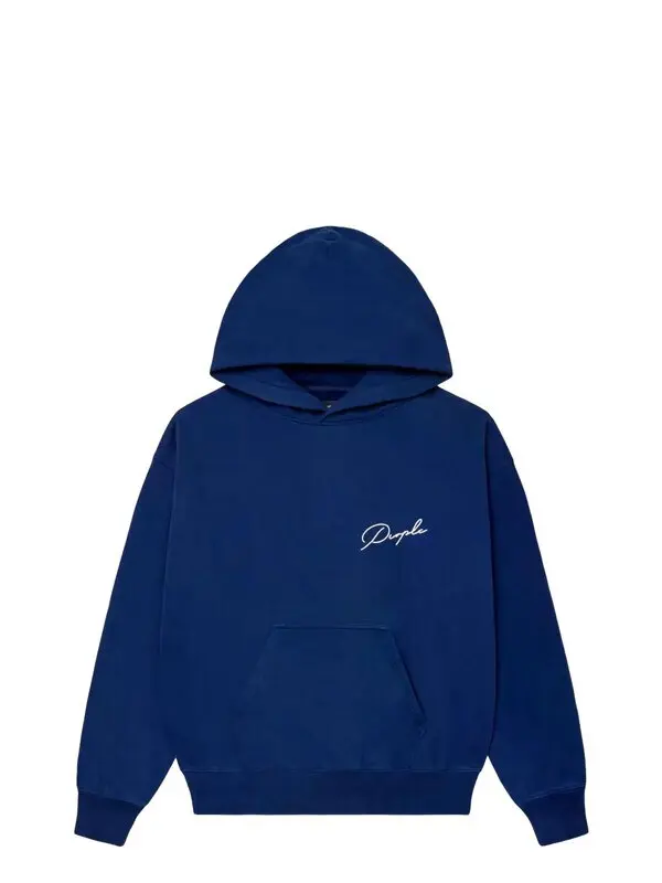 PURPLE BRAND Hooded Pocket Sweater - Blue