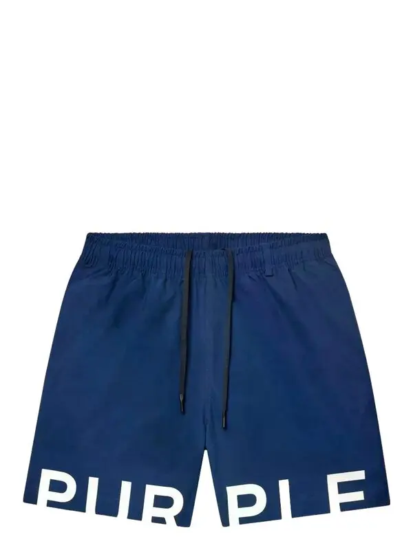 PURPLE BRAND Logo Drawstring Shorts - Blue