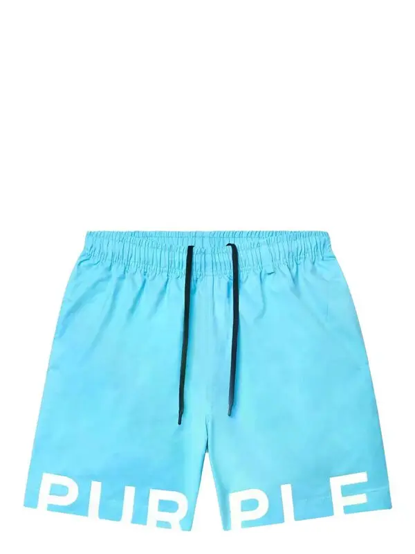 PURPLE BRAND Drawstring Waist Shorts - Blue