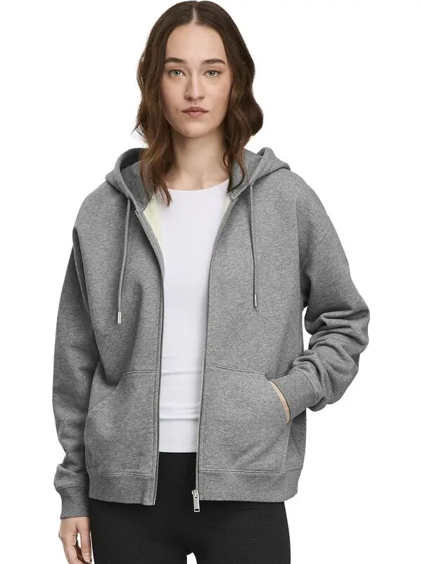 Canada Goose Embroidered Full Zip Hoodie - Stone Heather