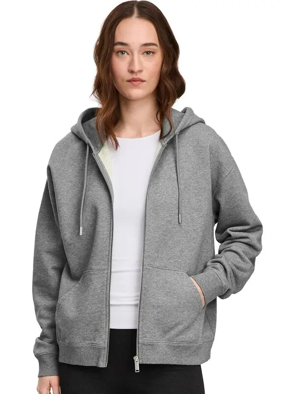 Canada Goose Embroidered Full Zip Hoodie - Stone Heather