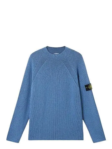 Stone Island Vanise Full Rib Rws Wool Sweater 5100023 - Steel Blue