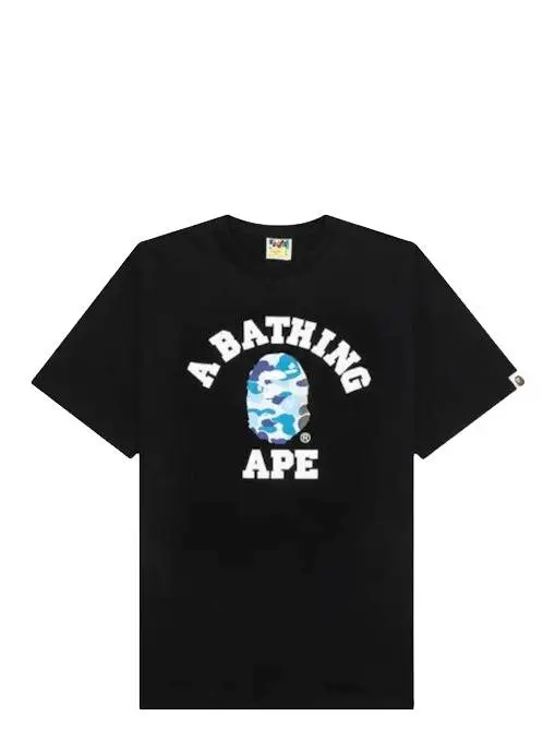 A BATHING APE Abc Camo College 1j30110005 Tee Shirt - Black/blue