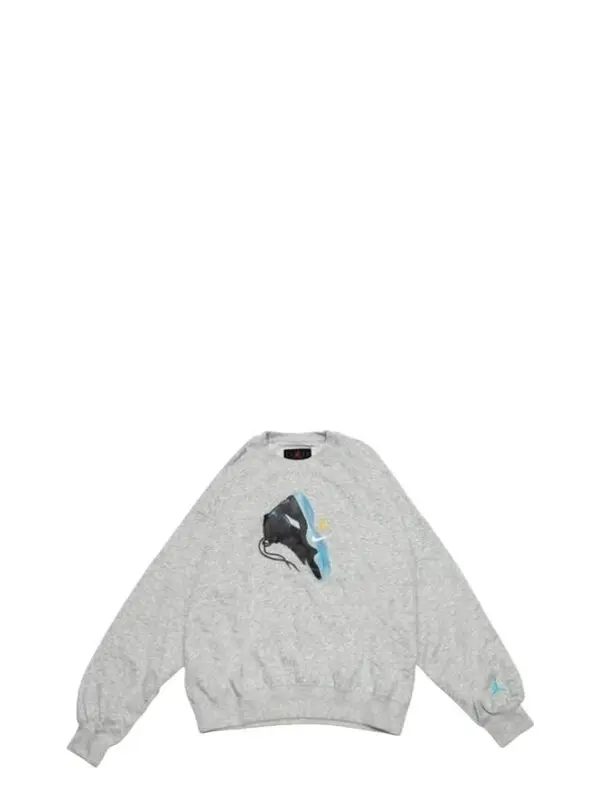 JORDAN Brooklyn Fleece Crewneck Sweatshirt - Grey Heather/gamma Blue