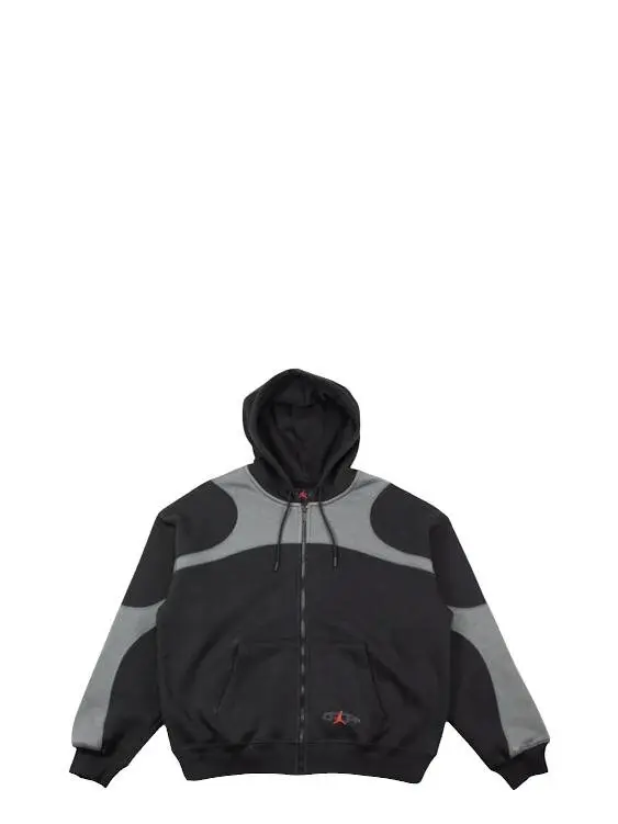 JORDAN Full-zip Oversized Hoodie - Black/iron Grey/gym Red