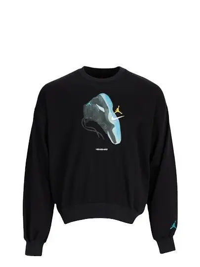 JORDAN Brooklyn Fleece Crewneck Sweatshirt - Black/gamma Blue