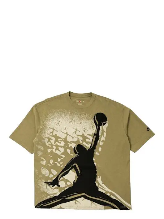 JORDAN Mj North Carolina Reissue Oversize Crewneck Sweatshirt Tee Shirt - Medium Khaki/black
