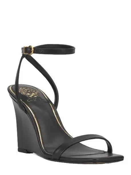 Vince Camuto Ankle Strap Wedge Sandal - Black