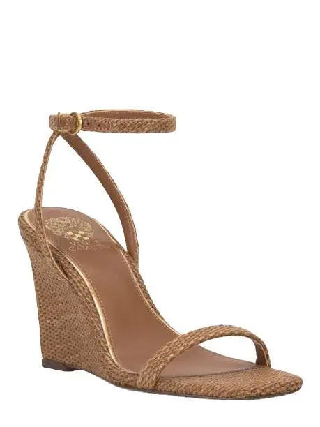 Vince Camuto Ankle Strap Wedge Sandal - Golden Walnut
