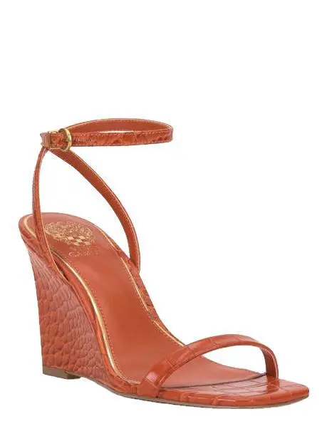 Vince Camuto Ankle Strap Wedge Sandal - Sunset Embossed